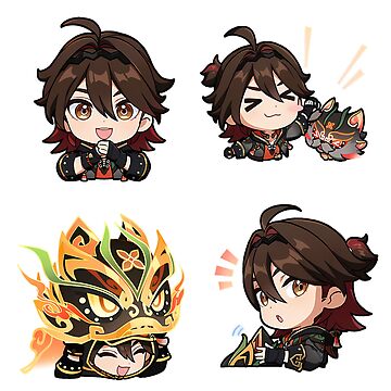 "Gaming Sticker Set Genshin Impact" Sticker by Demray | Redbubble