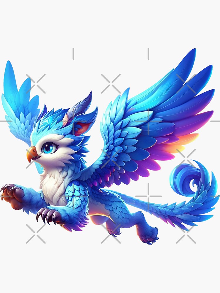"Blue Cute Griffon Chibi" Sticker for Sale by CHIBINATIONPOP | Redbubble