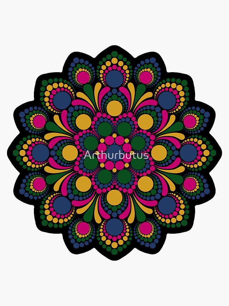 Sticker for Sale avec l'œuvre « Mandala de synesthésie psychédélique ...