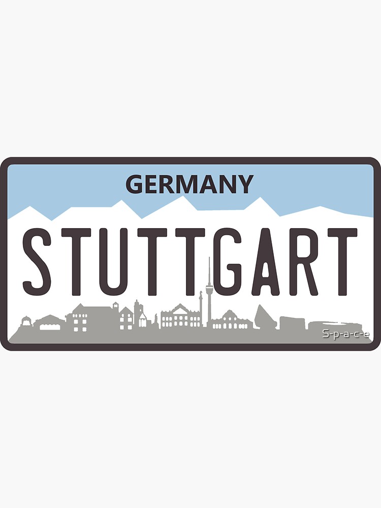 "Stuttgart Germany license plate" Sticker for Sale by S-p-a-c-e | Redbubble