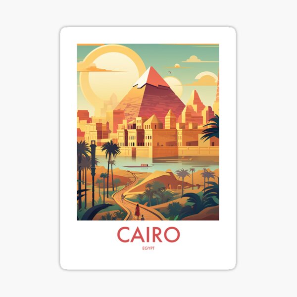 "CAIRO Minimal Travel Poster" Sticker for Sale by MarkedArtPrints ...