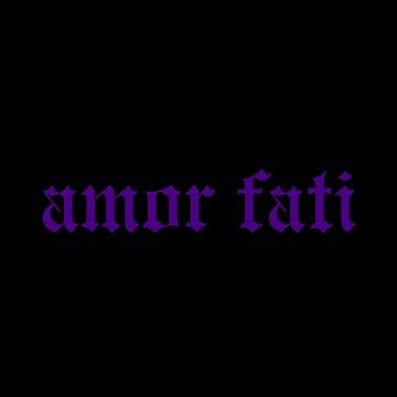 "Amor Fati Old English Font Indigo Purple Text" Sticker for Sale by ...