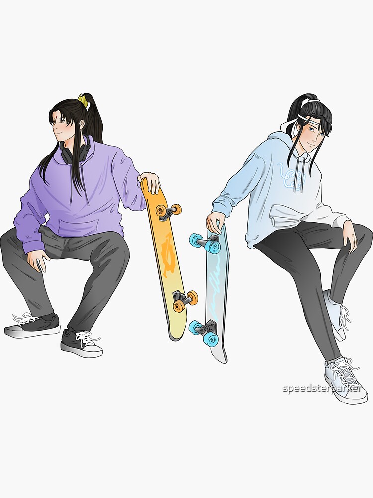 "Skaters Jin Ling and Lan Sizhui png" Sticker for Sale by Helen Uribe ...