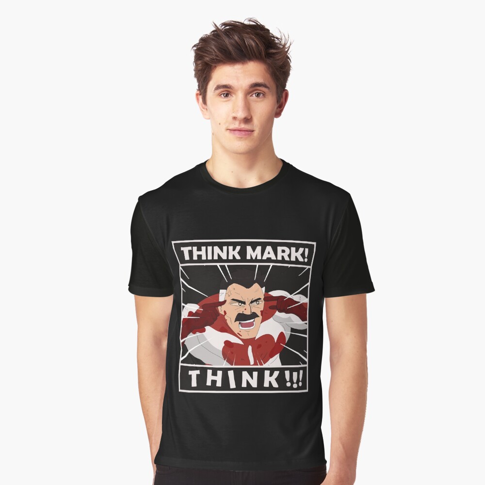 "THINK MARK! THINK! MEME from invincible omniman , omniman " Sticker ...