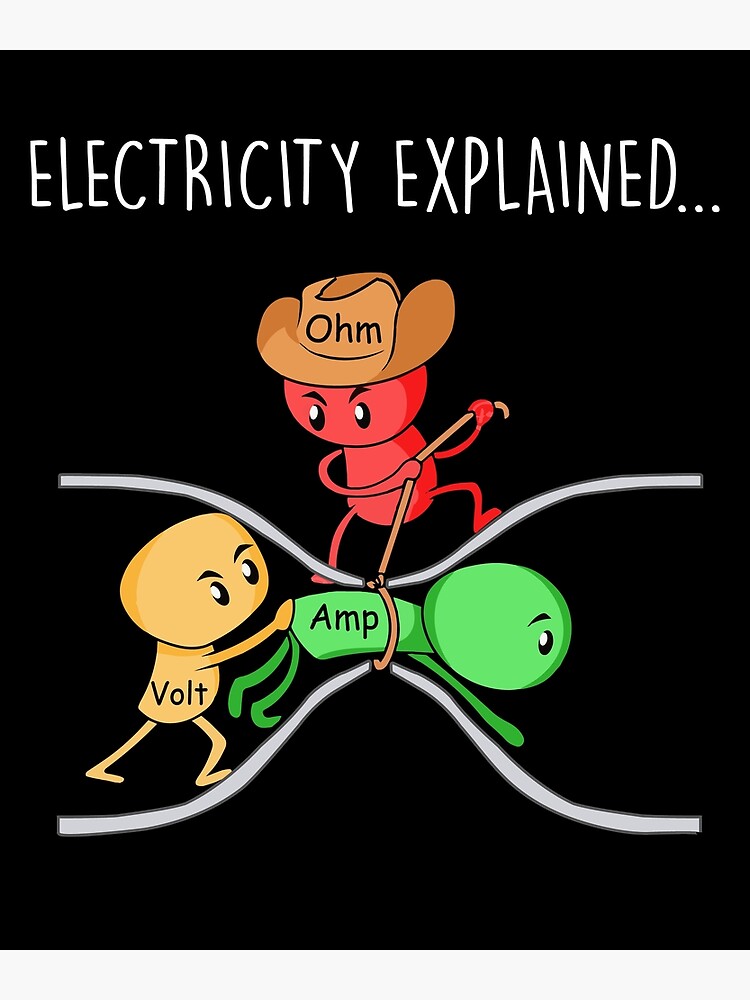 "Funny Physics Teacher Electricity Explained Science Joke" Poster for ...