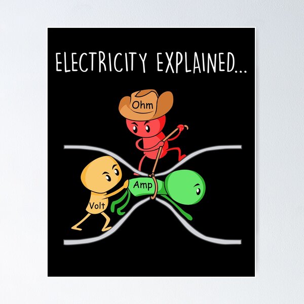 "Funny Physics Teacher Electricity Explained Science Joke" Poster for ...