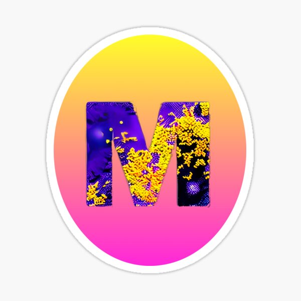 "letter M, monogram. typography collage. ABC art. gift 2024" Sticker ...
