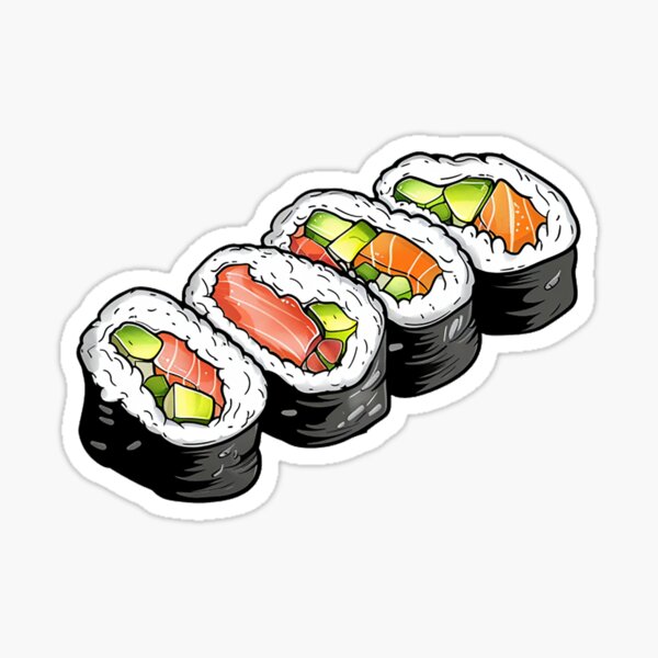 "Sushi Roll" Sticker for Sale by TheKMBensons | Redbubble