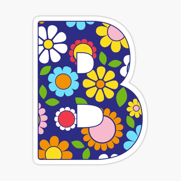 "Hippie Floral Alphabet Letter B" Sticker for Sale by ToluaPrints ...