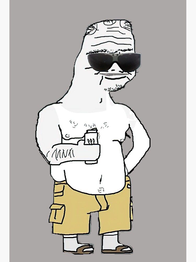 "Funny Wojak Boomer Meme Sticker" Art Board Print for Sale by Shidesama ...