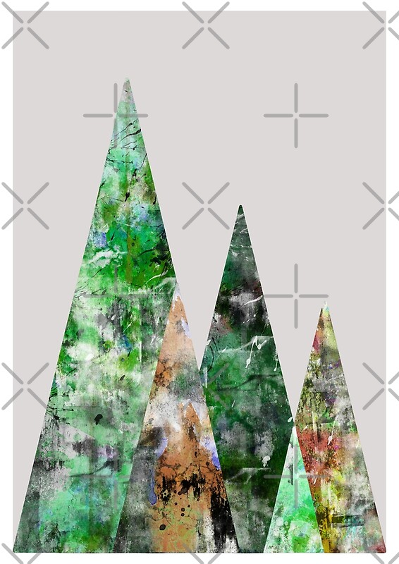 "Geometric art, abstract art, triangle, mountain" by Rosaliartbook ...