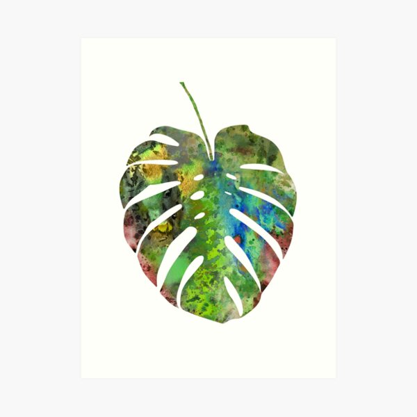 "Monstera print, Monstera leaf,, watercolor Monstera, Monstera ...