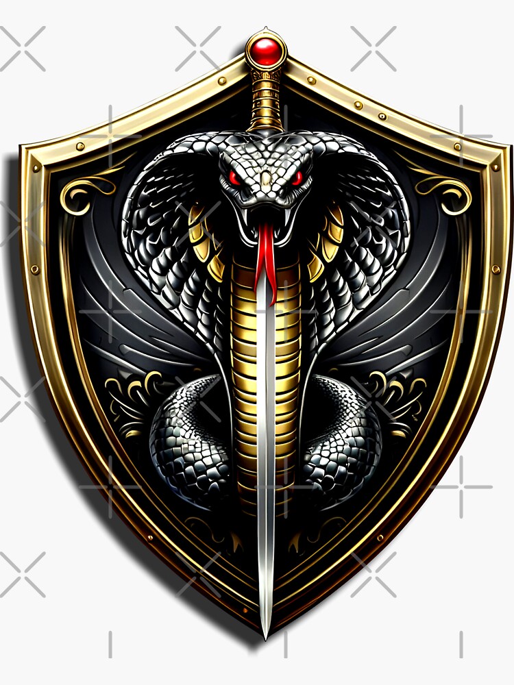 "KING COBRA SHIELD - #783B59" Sticker by marlonhn | Redbubble