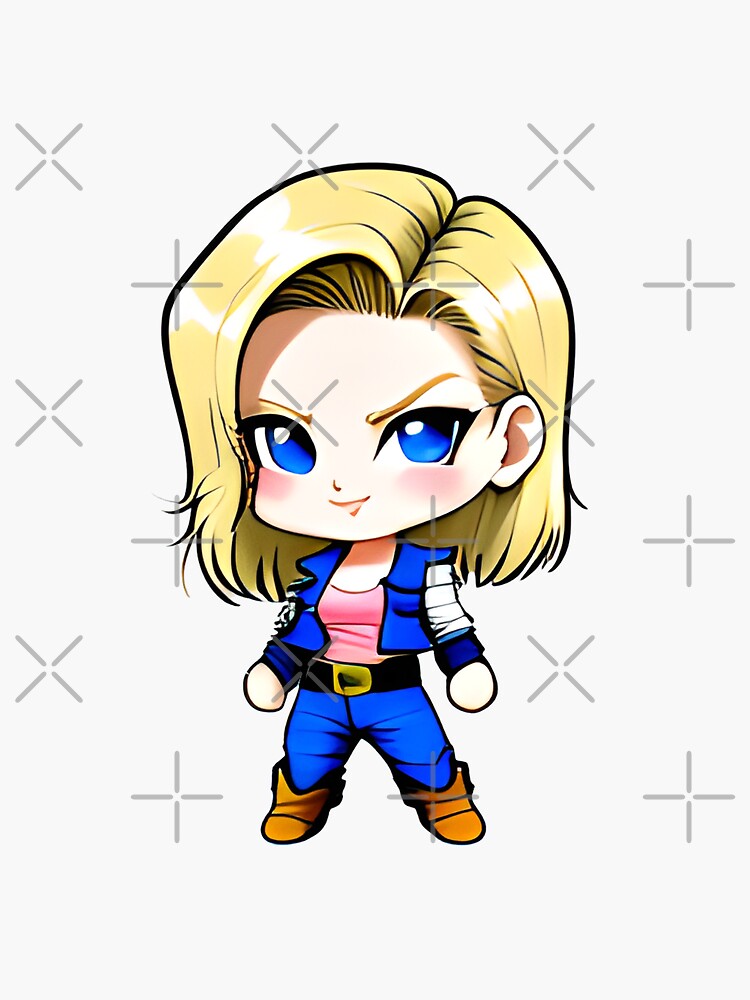 "Chibi Android 18" Sticker for Sale by Timothy Cruse | Redbubble