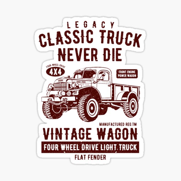 "TRUCK - VINTAGE WAGON" Sticker for Sale by tiltontytus | Redbubble