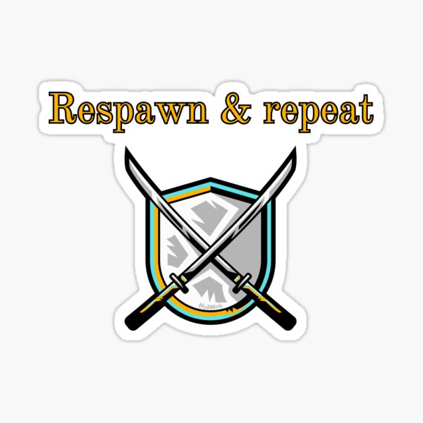 "Respawn & Repeat Gamer Shirt" Sticker for Sale by NadiiNoob | Redbubble