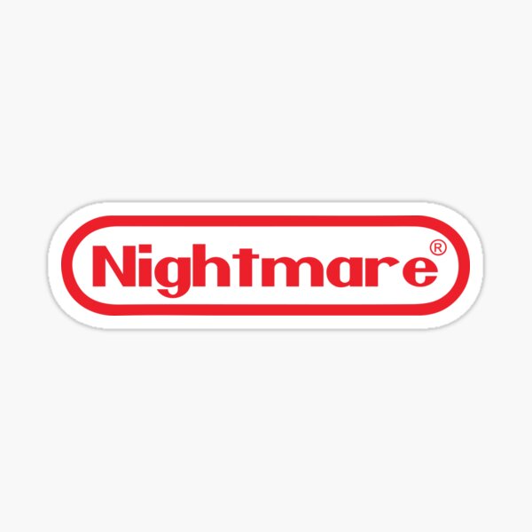 "nightmare nintendo logo" Sticker by VMaki | Redbubble