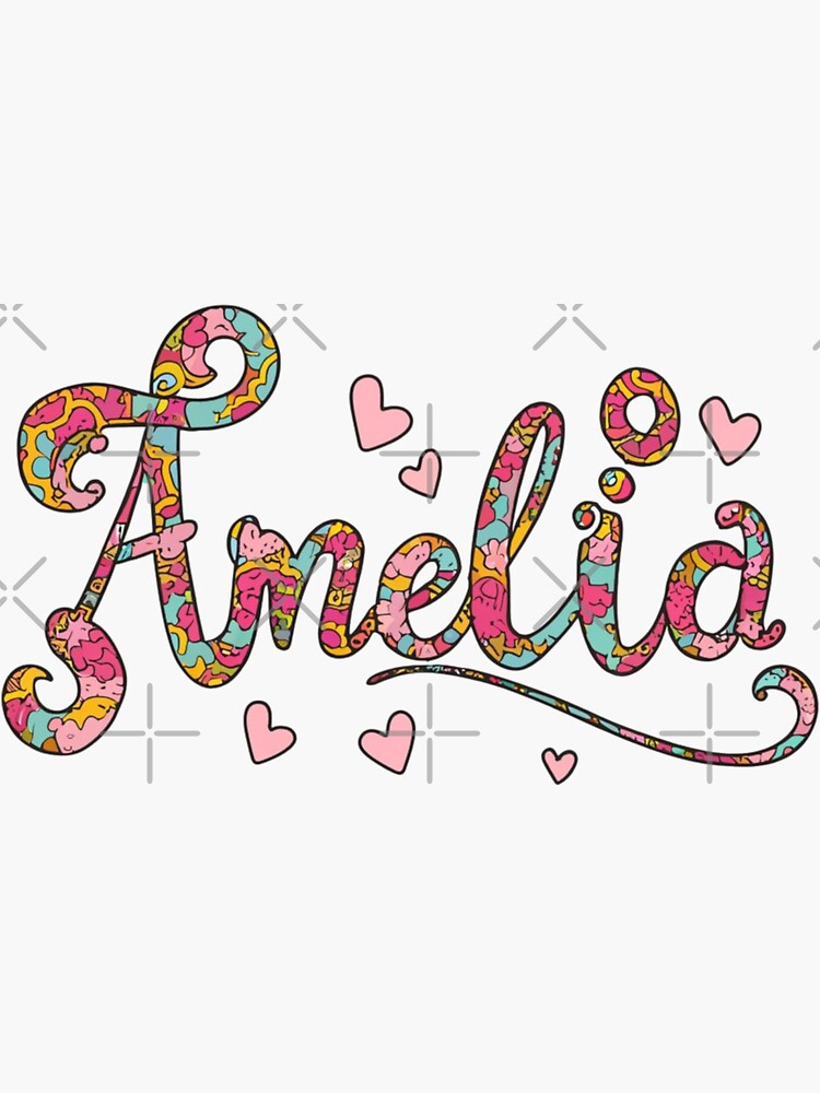 "amelia name funny cool best color art " Sticker for Sale by bukajart ...
