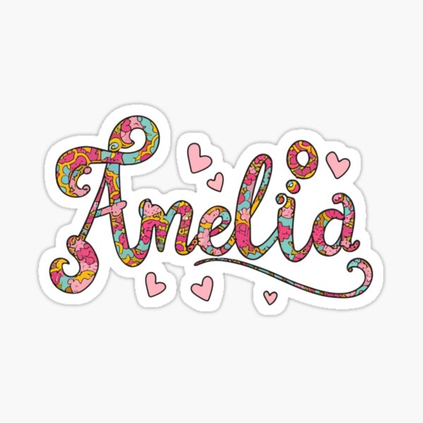 "amelia name funny cool best color art " Sticker for Sale by bukajart ...