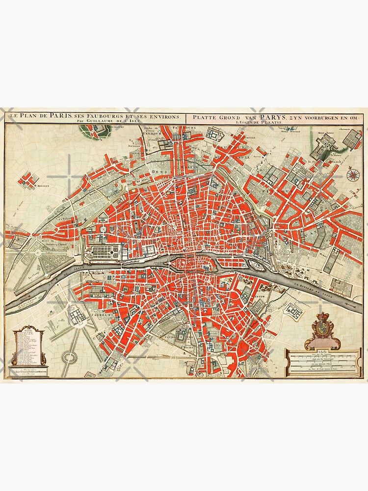 "Map of Paris - Plattegrond van Parijs (ca. 1721–1774) by Guillaume ...
