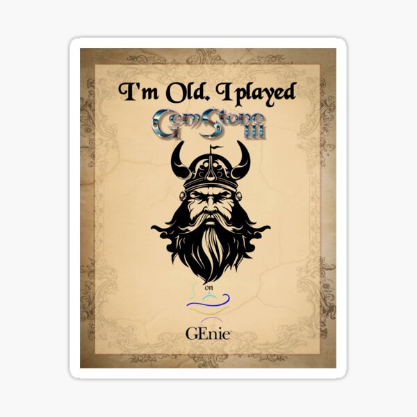 "GemStone III on GEnie" Sticker for Sale by TeesMePlz | Redbubble