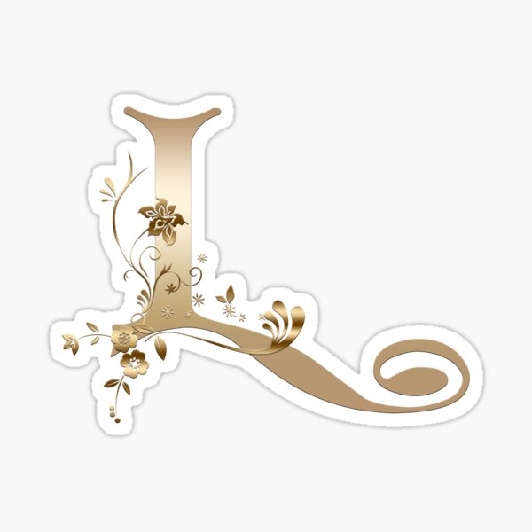 "Elegant Gold Floral Monogram Letter L" Sticker for Sale by Grafixmom ...