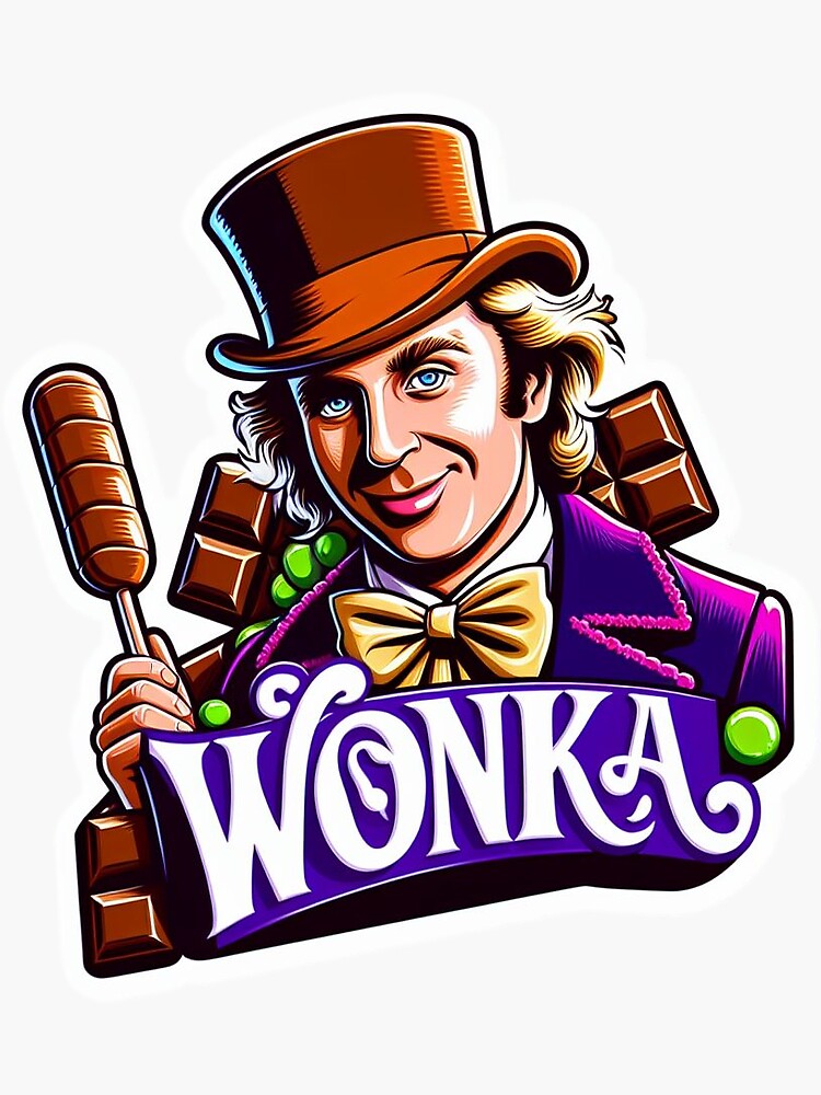 "Willy Wonka Chocolate" Sticker for Sale by simzzuk | Redbubble