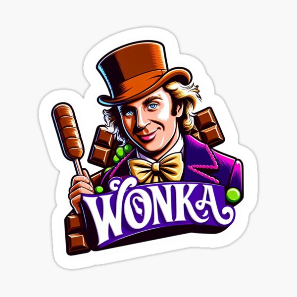 "Willy Wonka Chocolate" Sticker for Sale by simzzuk | Redbubble