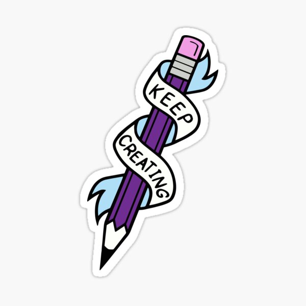 "Purple Keep Creating" Sticker for Sale by KAVENTOR | Redbubble