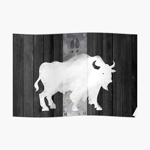 "White Buffalo Ghost Buffalo wood and steel" Poster by Glimmersmith ...