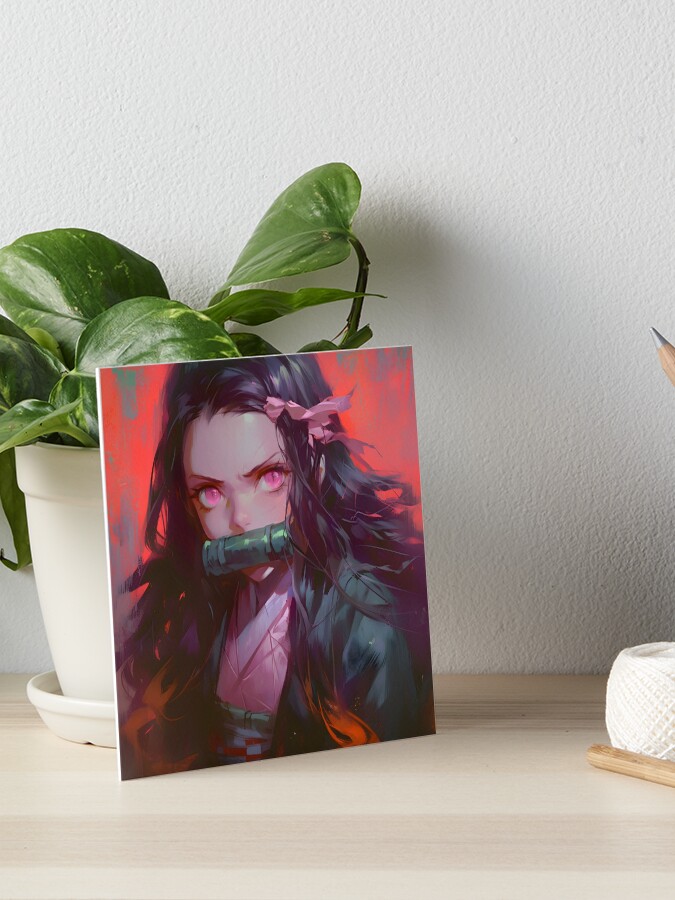 "Nezuko DS Cute Anime Girl – Oil Painting Style" Art Board Print for ...