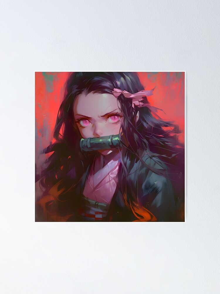 "Nezuko DS Cute Anime Girl – Oil Painting Style" Poster for Sale by ...