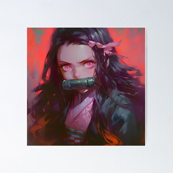 "Nezuko DS Cute Anime Girl – Oil Painting Style" Poster for Sale by ...