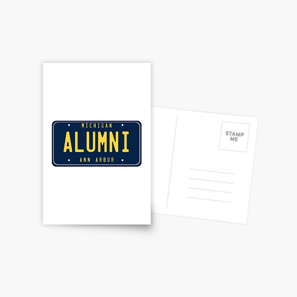 "Michigan Alumni License Plate" Sticker for Sale by vickykuprewicz ...