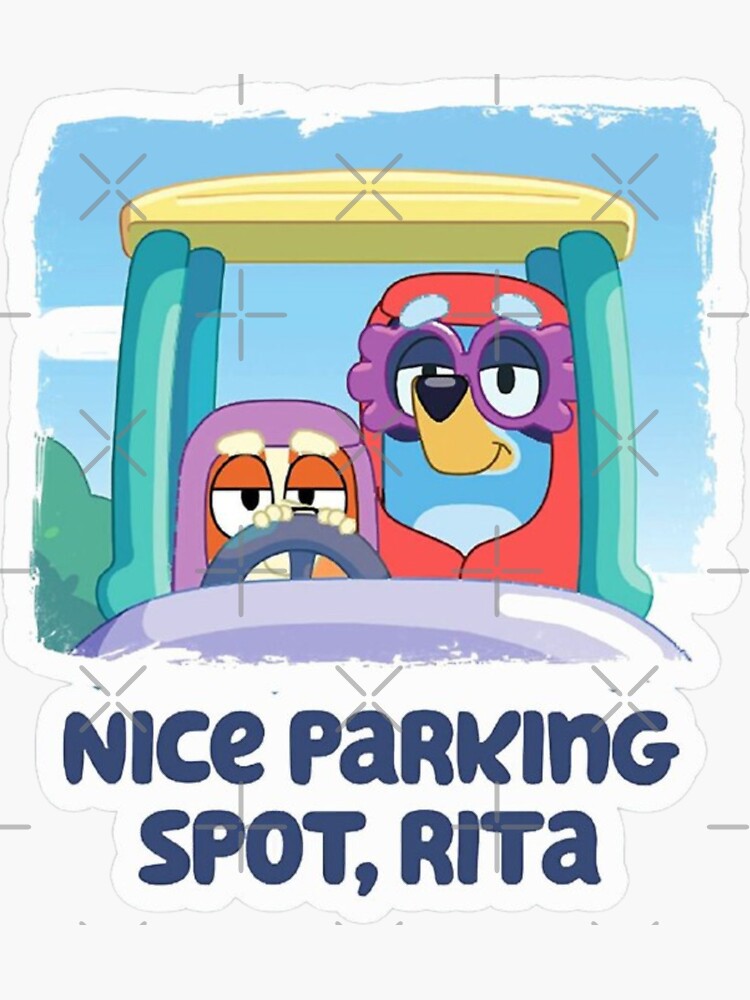 "Nice Parking Spot Rita" Sticker for Sale by Brindoom | Redbubble