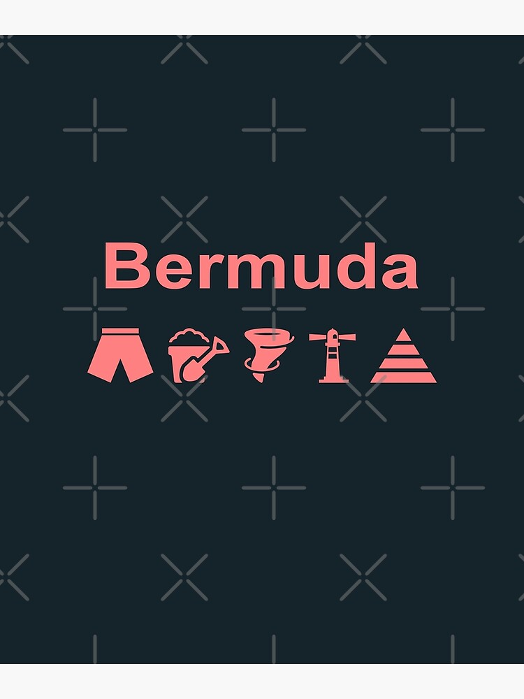"Bermuda Pink Icons Dark Color" Poster by TinyStarAmerica | Redbubble