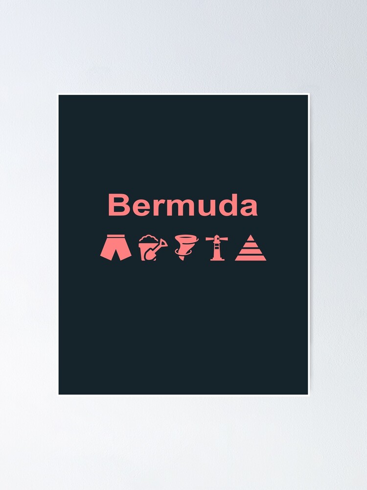 "Bermuda Pink Icons Dark Color" Poster by TinyStarAmerica | Redbubble