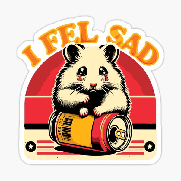"Sad Hamster -meme,mouse-coquette cry " Sticker for Sale by toobel ...