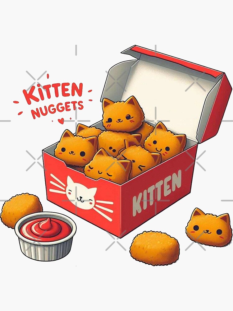 "Kitten Nuggets" Sticker for Sale by Vkinsify | Redbubble