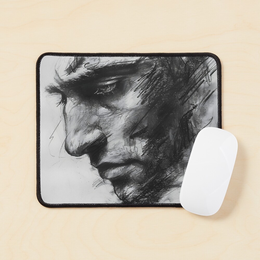 "Moody Man's Face Charcoal Sketch" Poster for Sale by dcrc | Redbubble