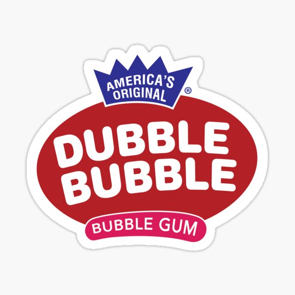 "Dubbie Bubble Bubble Gum Logo" Sticker for Sale by designdog | Redbubble