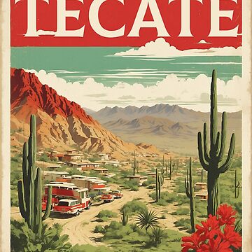 "Tecate Baja California Magic Town Vintage Travel Tourism Poster ...