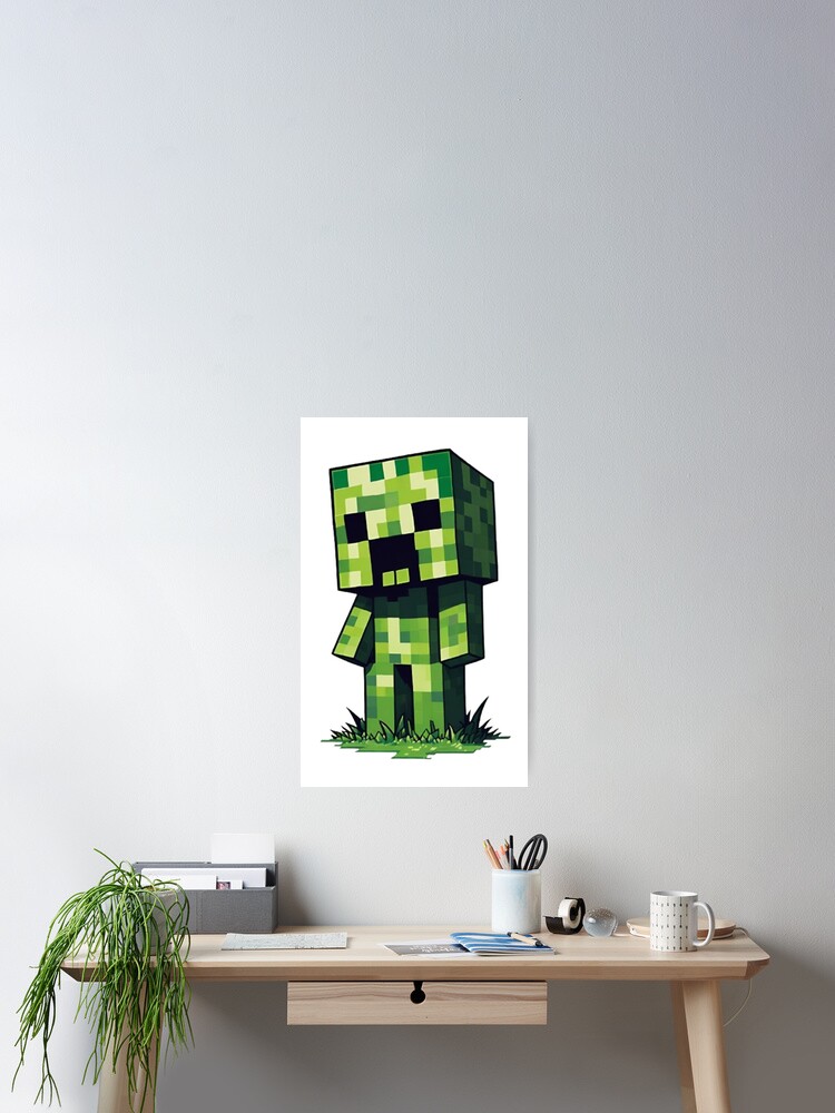 "Adorable Minecraft Creeper" Poster for Sale by LyssasMindArt | Redbubble