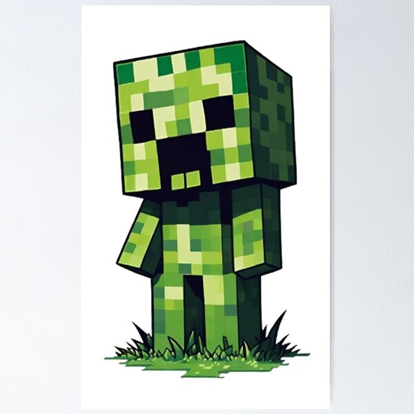 "Adorable Minecraft Creeper" Poster for Sale by LyssasMindArt | Redbubble