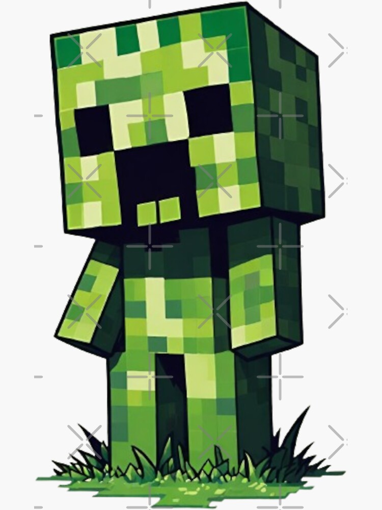 "Adorable Minecraft Creeper" Sticker for Sale by LyssasMindArt | Redbubble