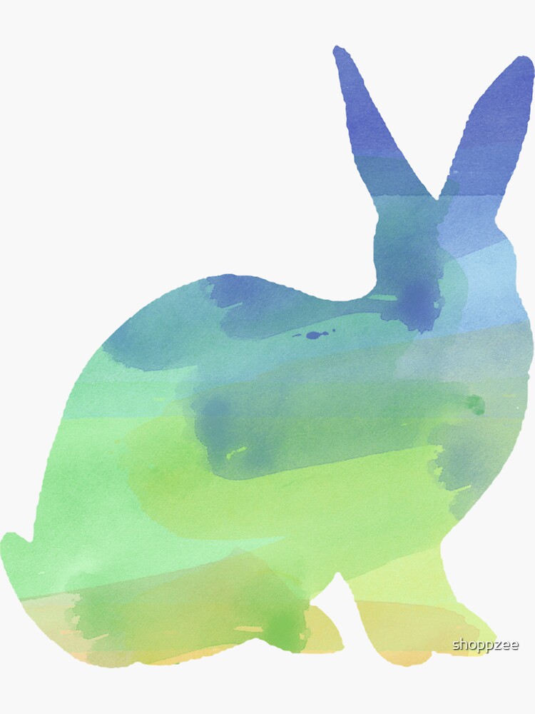 "Flemish Giant Rabbits Watercolor T Shirt Water Color Shirt" Sticker by ...