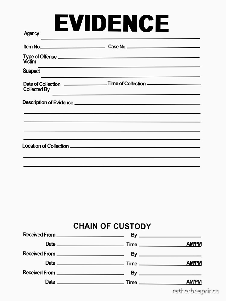 "Forensic Evidence--DO NOT TOUCH" T-shirt for Sale by ratherbeaprince ...