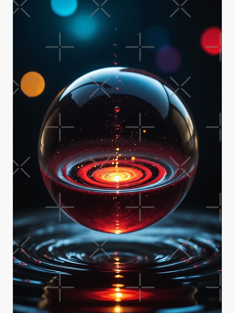 "A beautiful orb floating on a swirling vortex of beautiful black thick ...