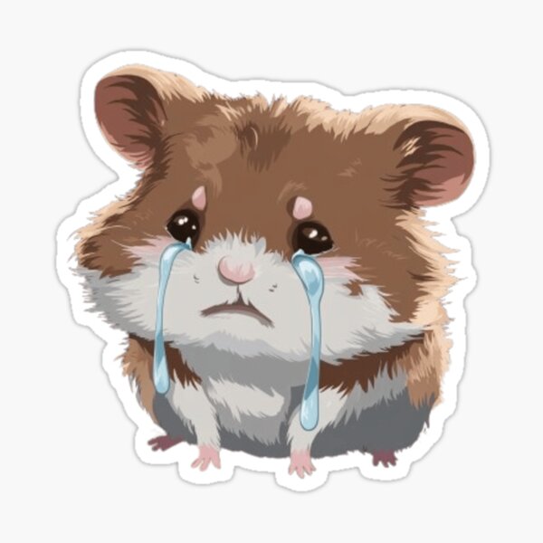 "Sad Hamster" Sticker for Sale by kgbgallery | Redbubble