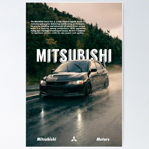 "Mitsubishi Lancer Evo IX JDM" Poster for Sale by CarPosterHeaven ...